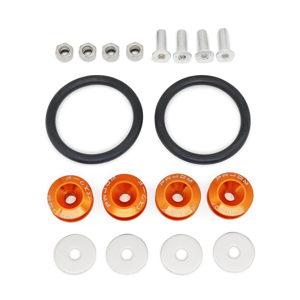 Orange-JDM Style Quick Release Fastener Kit for Car Front Bumper, Rear ...