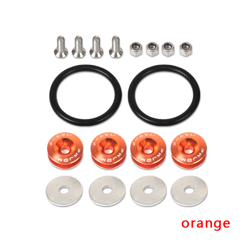 Orange-JDM quick release clips are ideal for front bumpers, rear ...