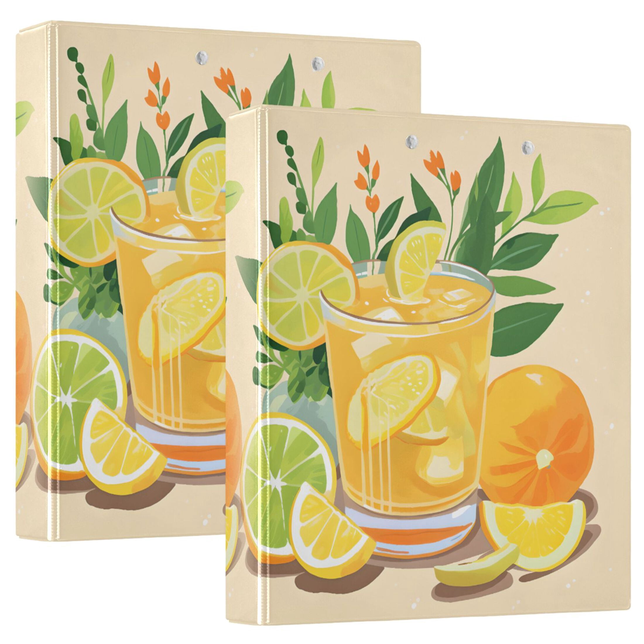 Orange Juice Hardcover 3 Ring Binder 1.5 inch Round Rings with Interior ...