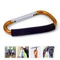 AllTopBargains Heavy Duty Aluminum Orange Jumbo Carabiner Hook with Max ...