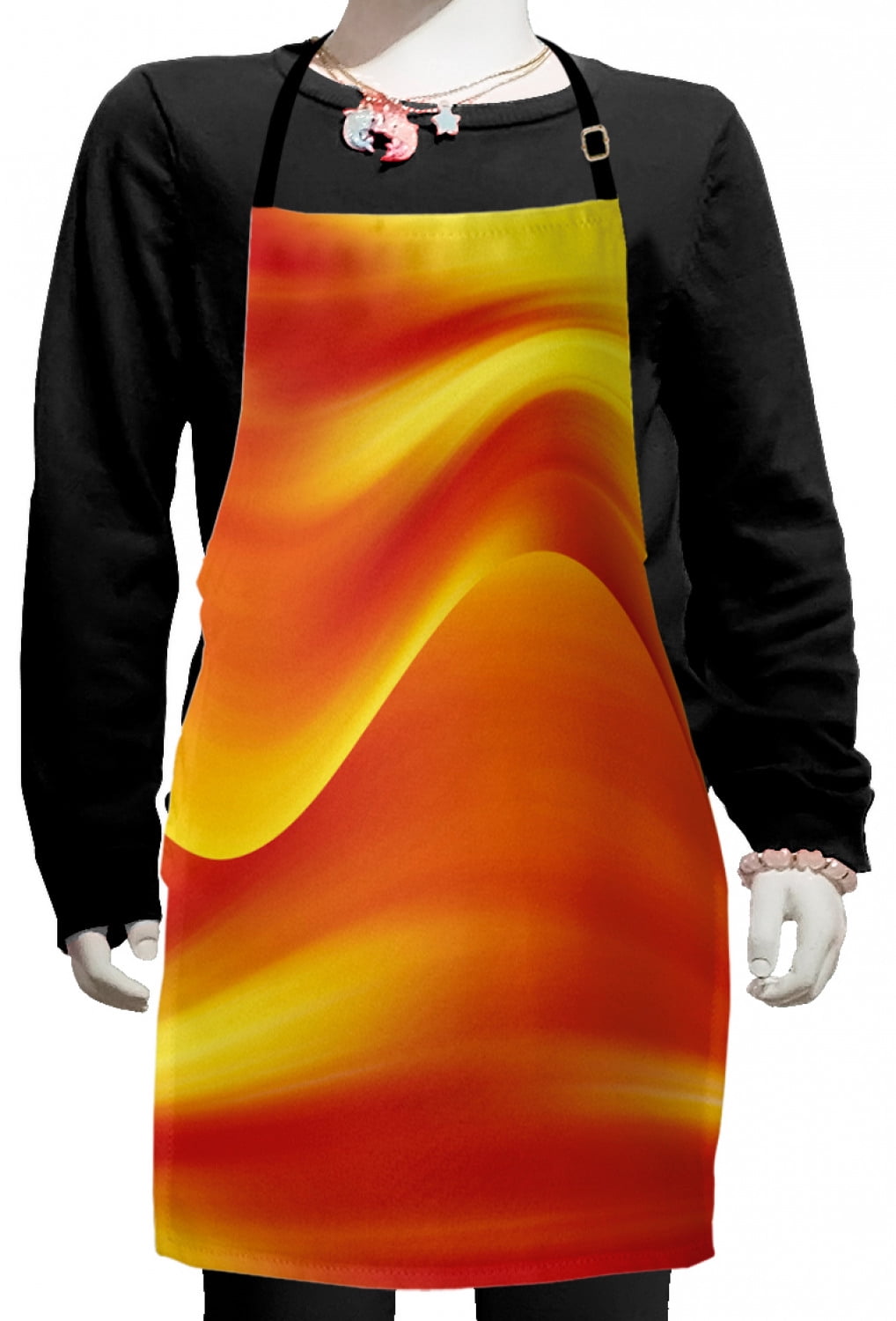 Orange Kids Apron, Digital Waves with Different Tones with Motion ...