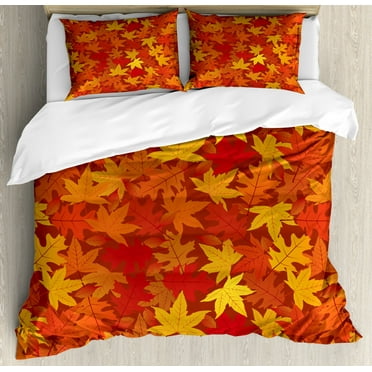 Cozy 3-Piece Duvet Cover Set - Vibrant Autumn Designs with Leaves ...