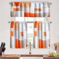 Orange Kitchen Curtains Tiers and Valances Set 3 Piece for Windows ...