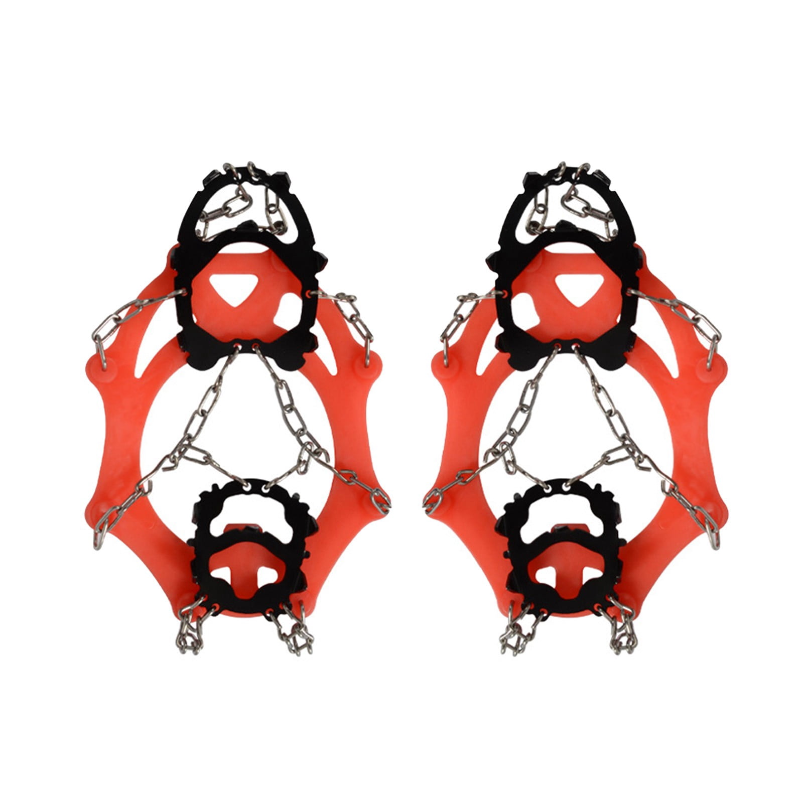 Orange L 12 Teeth Ice Grips For Boots Outdoor Anti Skid Shoe Covers ...