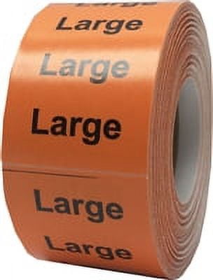 Orange Large Color Coding Clothing Size Strip Stickers | 1.25 x 5 ...