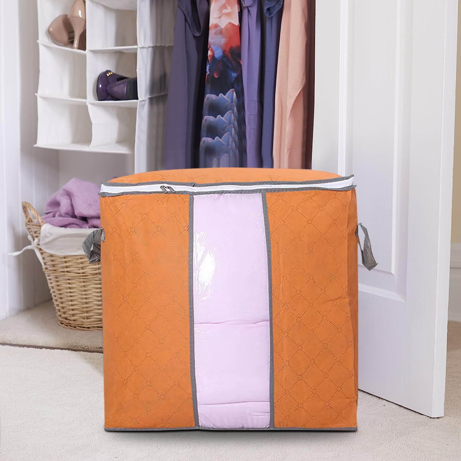 Orange Large Storage Bins With Lids Clearance! Heavy Duty Storage With ...