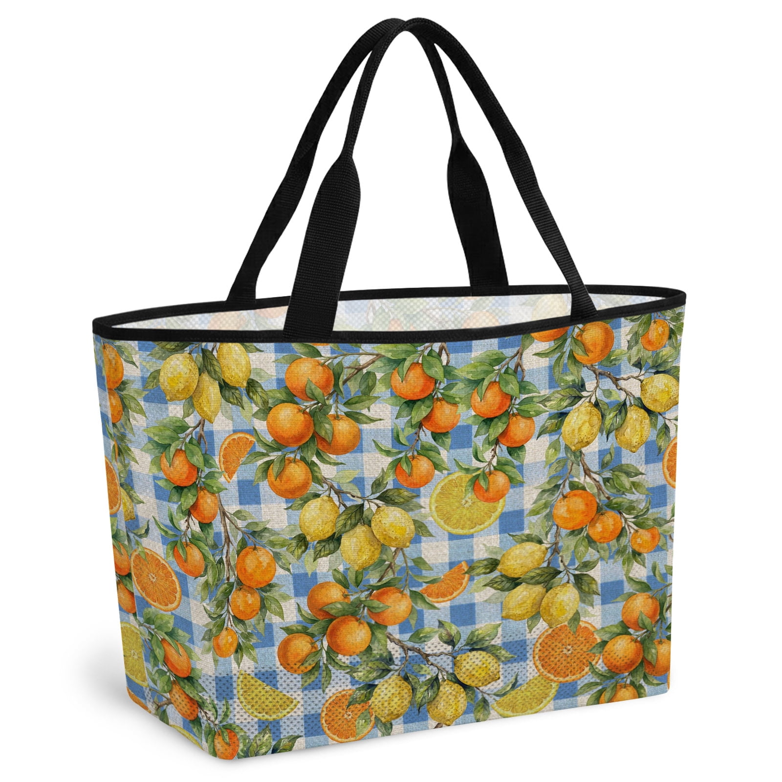 Orange Lemons Beach Bag for Women, Large Breathable Mesh Beach Tote Bag ...