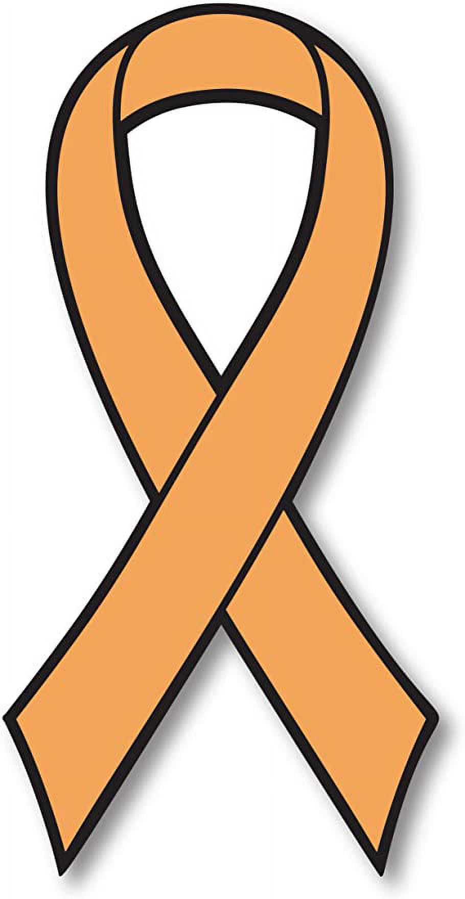 Orange Leukemia and Kidney Cancer Awareness Ribbon Car Decal 3.5" x 7 ...