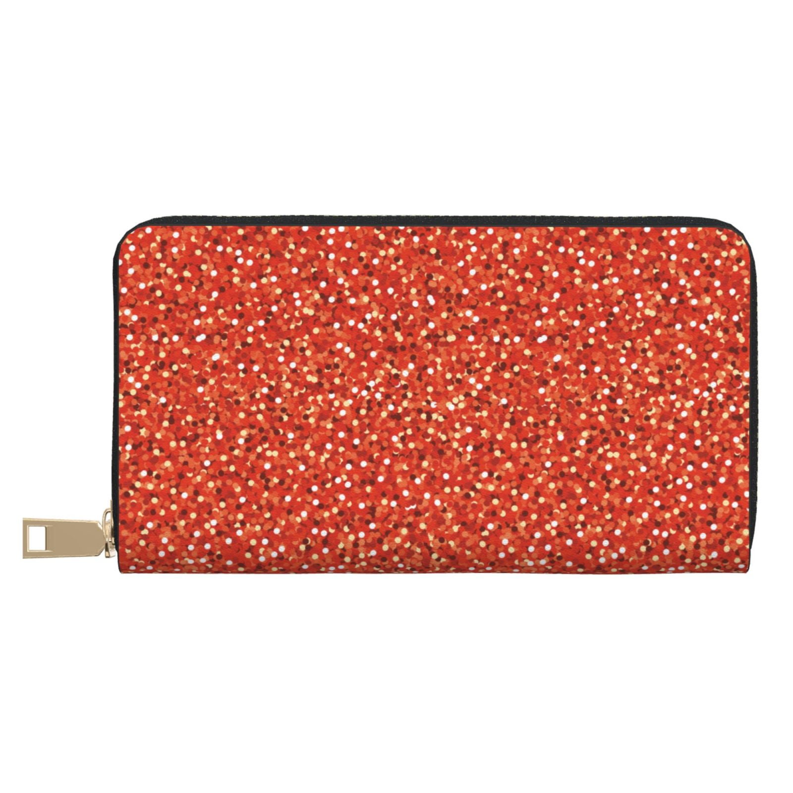 Orange Lightning Print Wallet Women, Leather Bifold Multi Card Wallet ...