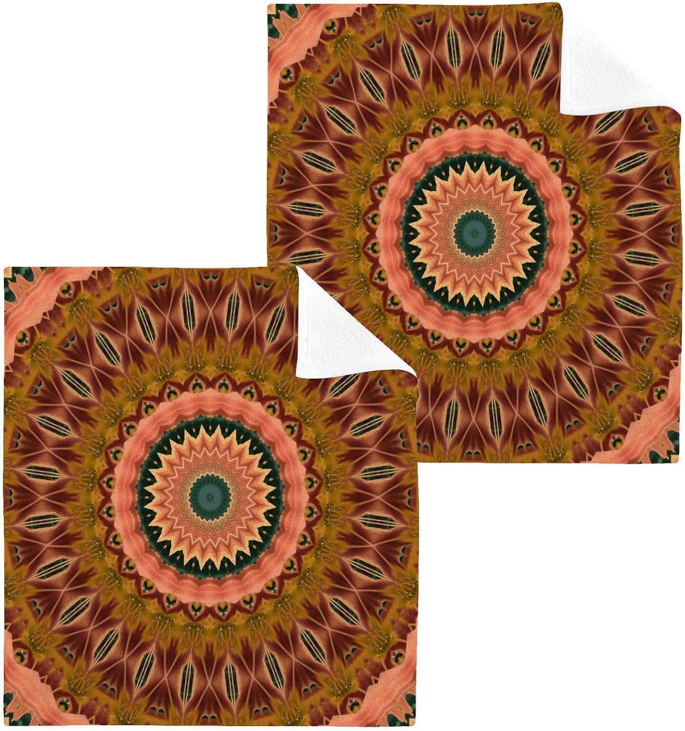 Orange Lily Flowers Washcloth 12x12in Set, 6 Pack Absorbent Cotton ...