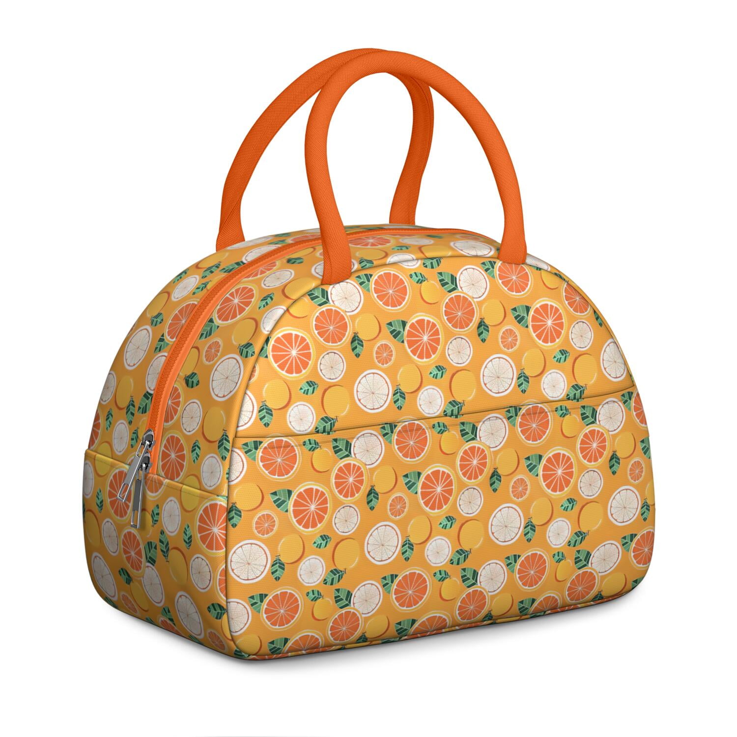 Orange Lunch Bag for Women – Cute Cartoon Fruit Print, Kawaii Orange ...