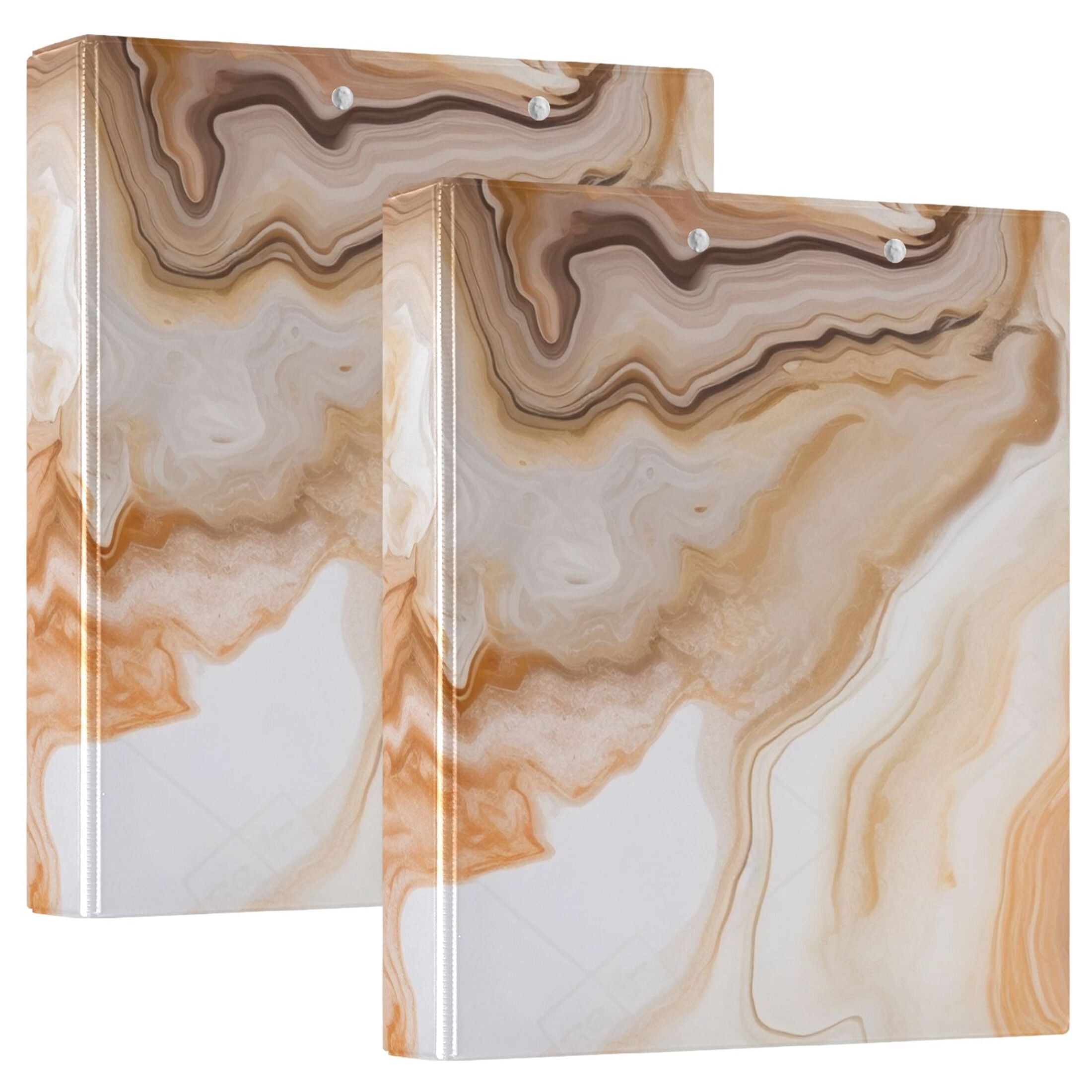 Orange Marble 3 Ring Binders 1.5 inch Hardcover File Folders with ...