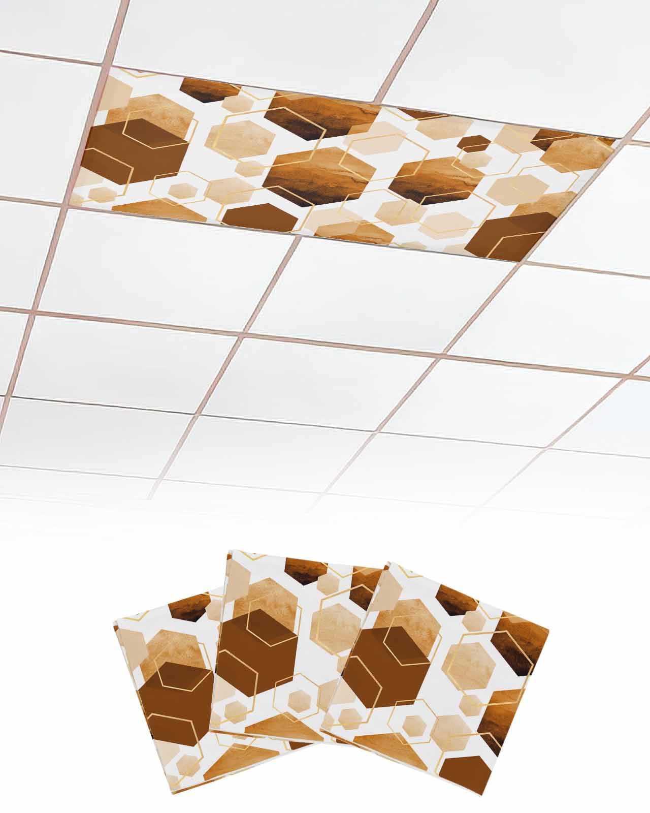 Orange Marble Fluorescent Light Covers for Ceiling Lights 4x2 feet,3 ...