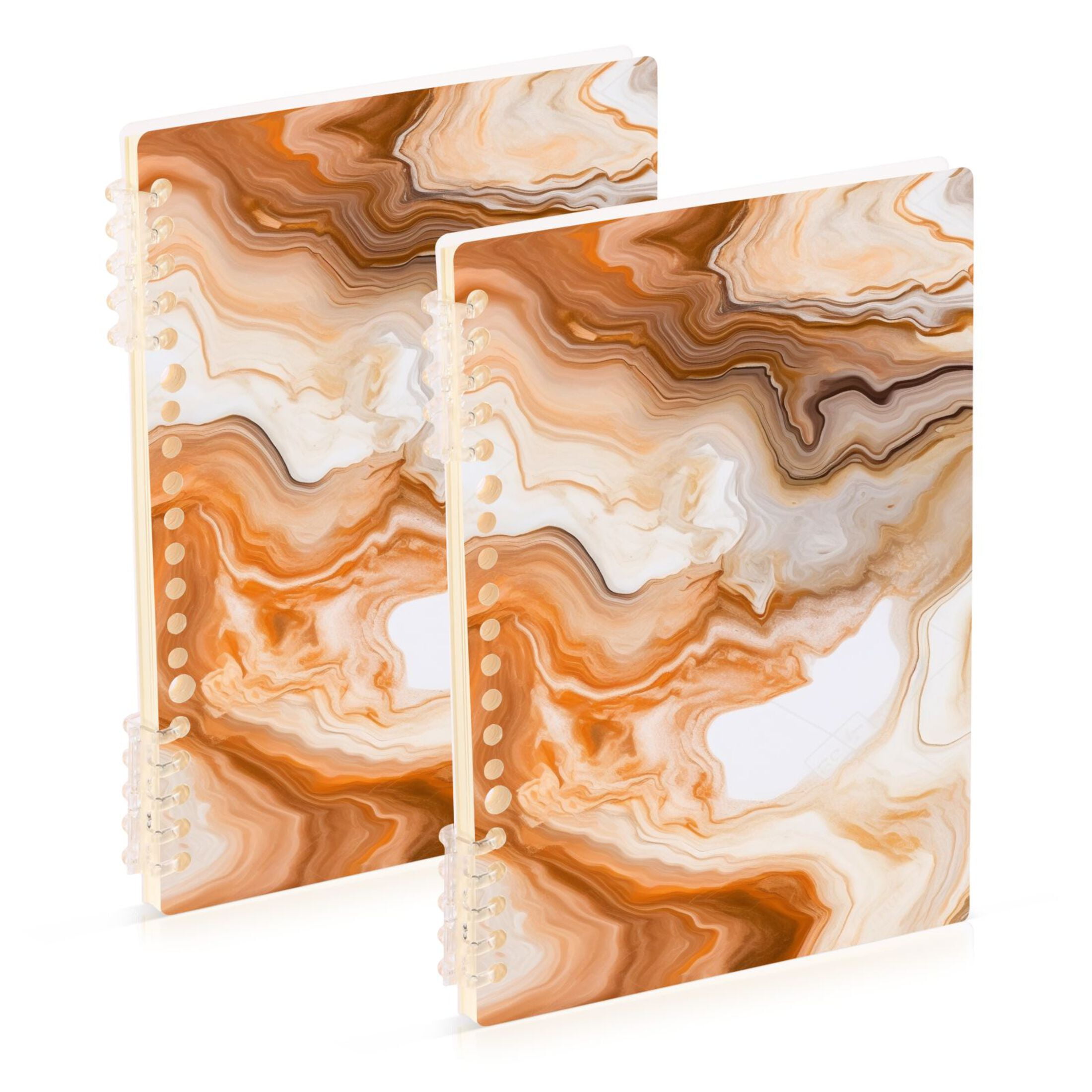 Orange Marble Ring Binder Notebook Journey Note Diary College Ruled ...