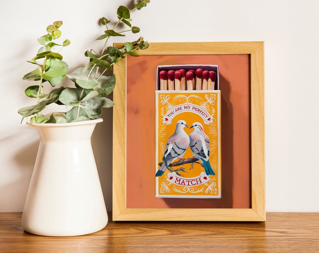 Orange Matchbox Poster You Are The Perfect Match Retro Print Fire ...
