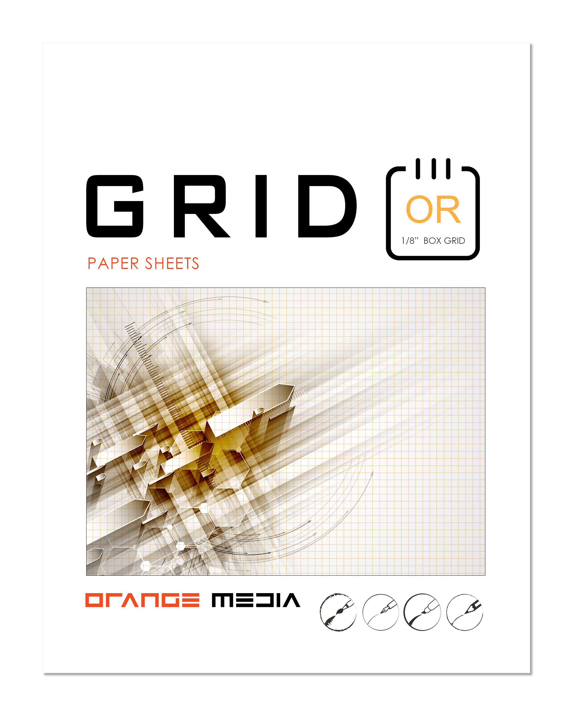 Orange Media brand GRID Paper. ORANGE Grid. Premium Paper. Loose Sheet ...