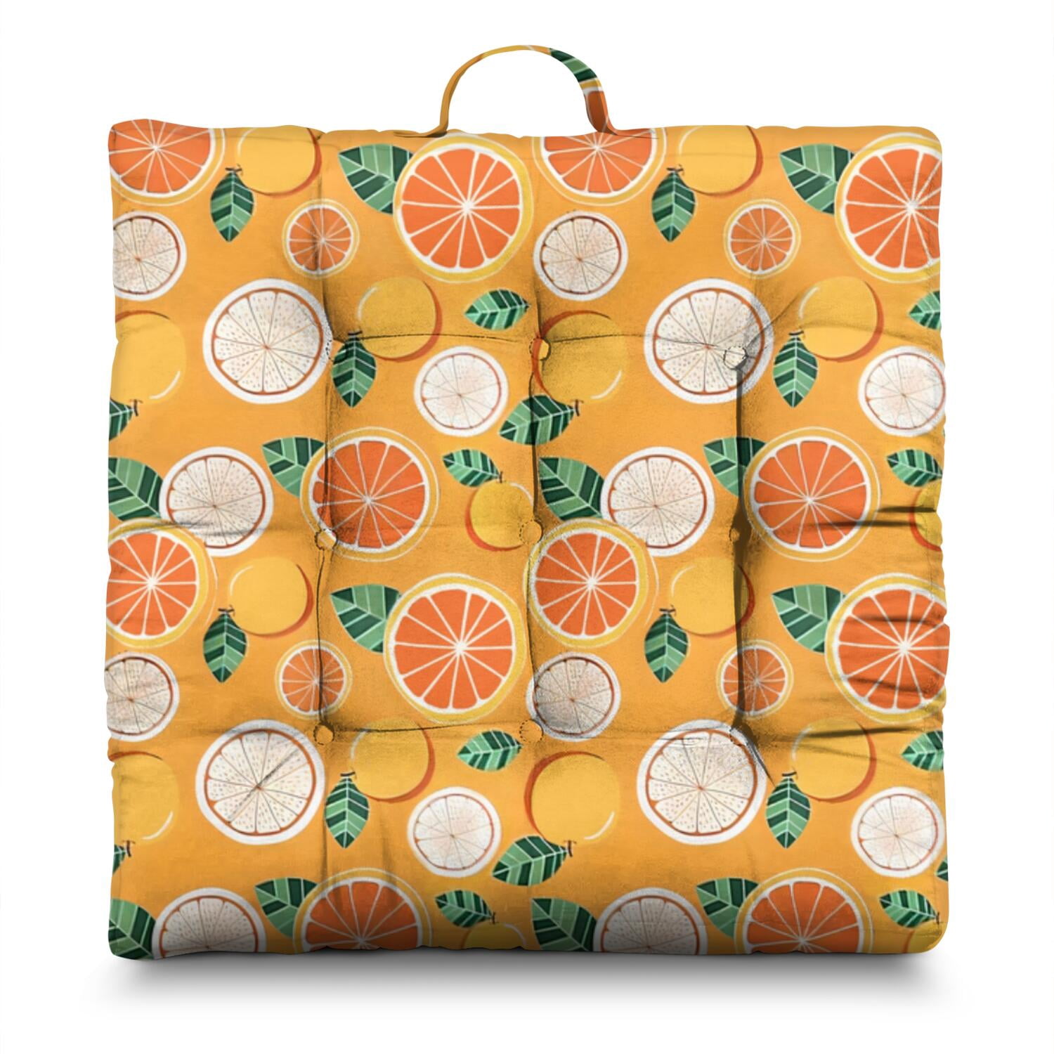 Orange Meditation Pillow 22x22 Inch Large Floor Cushion Soft Dutch ...