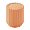 Orange Mini Trash Can Desktop with Lid Push Open Small Waste Bin ...
