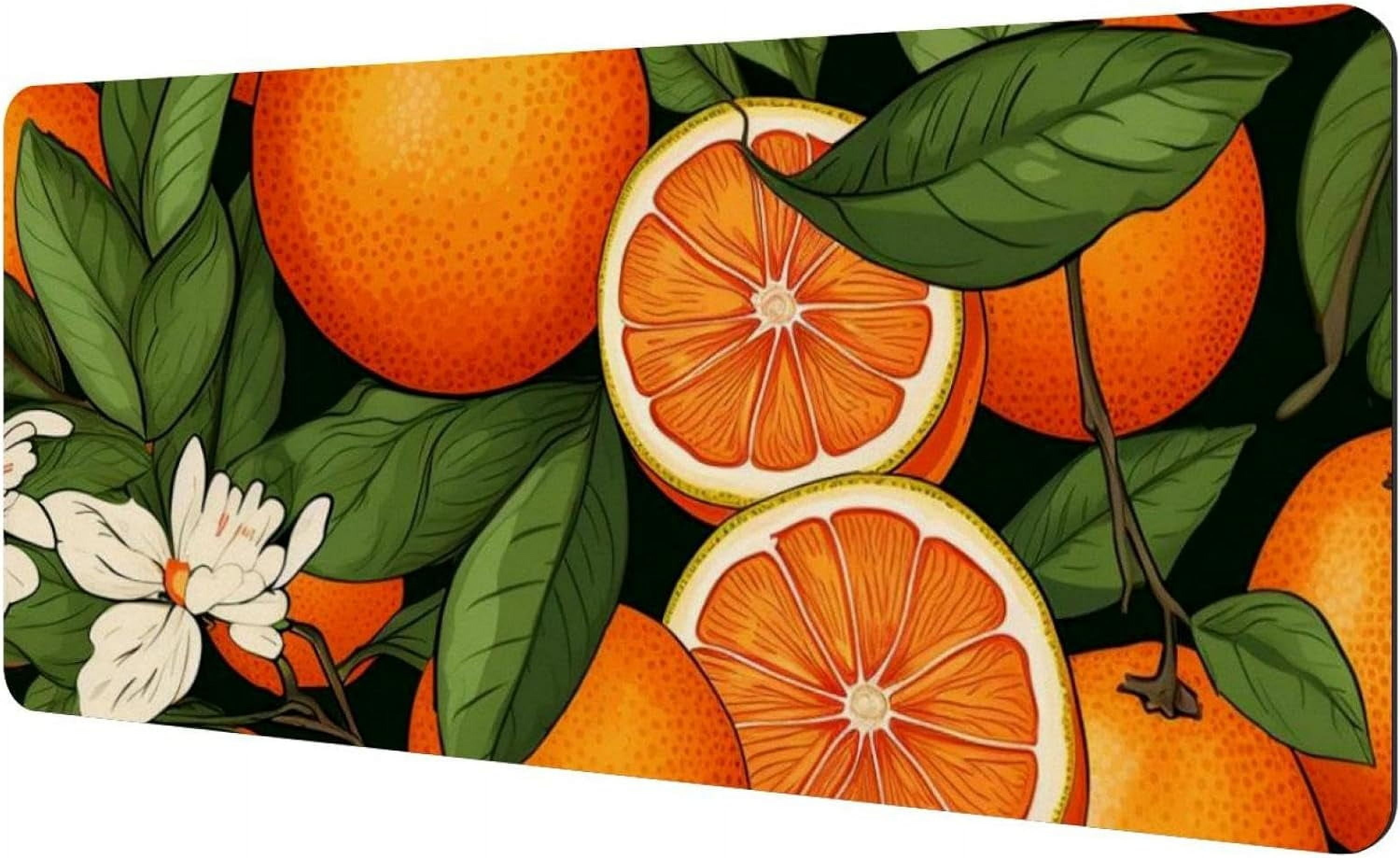 Orange Mouse Pad for Wireless Mouse Home Office Desk Laptop with Rubber ...