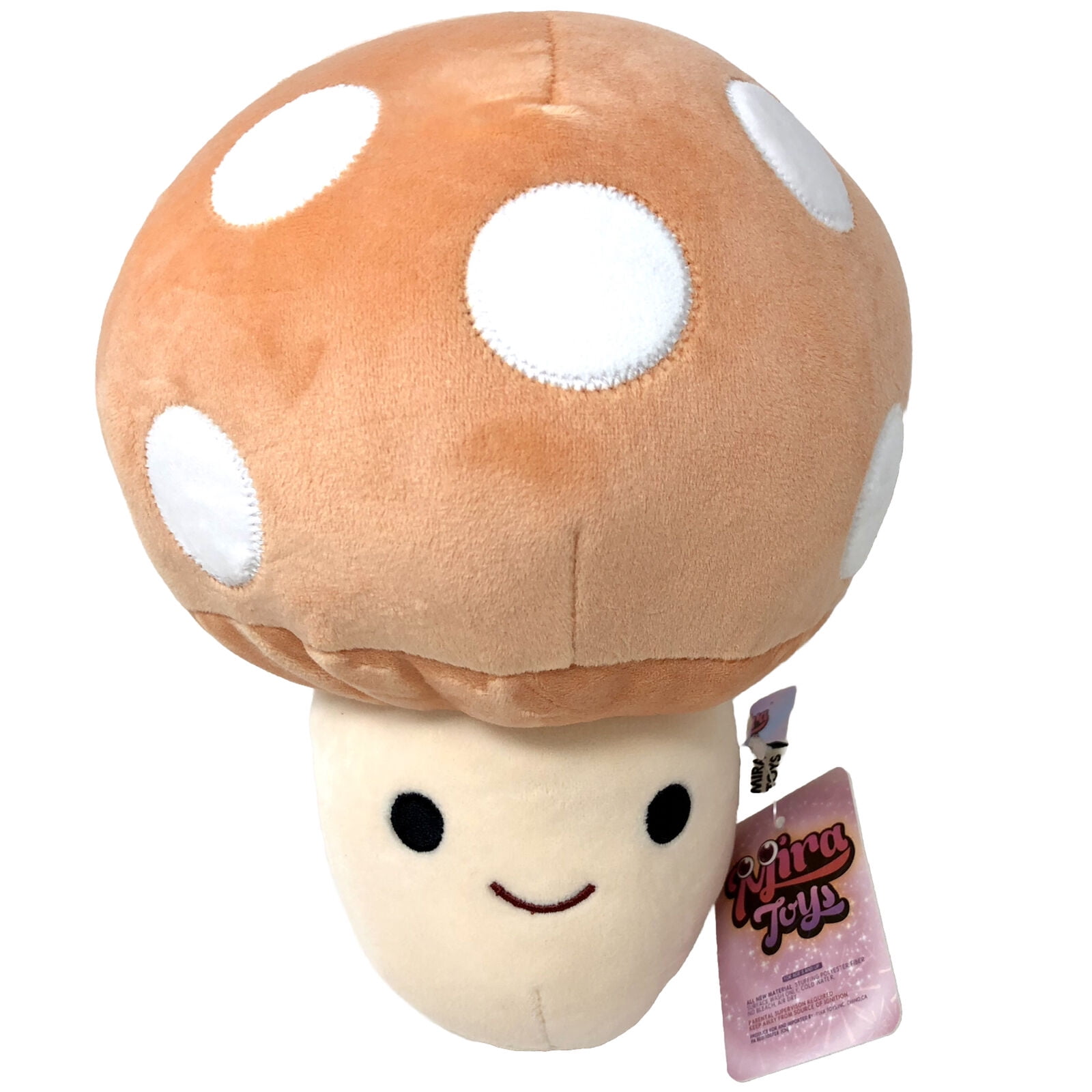 Orange Mushroom Soft Plush Toy Smiling Face Plant Vegetable Plushie 9 ...