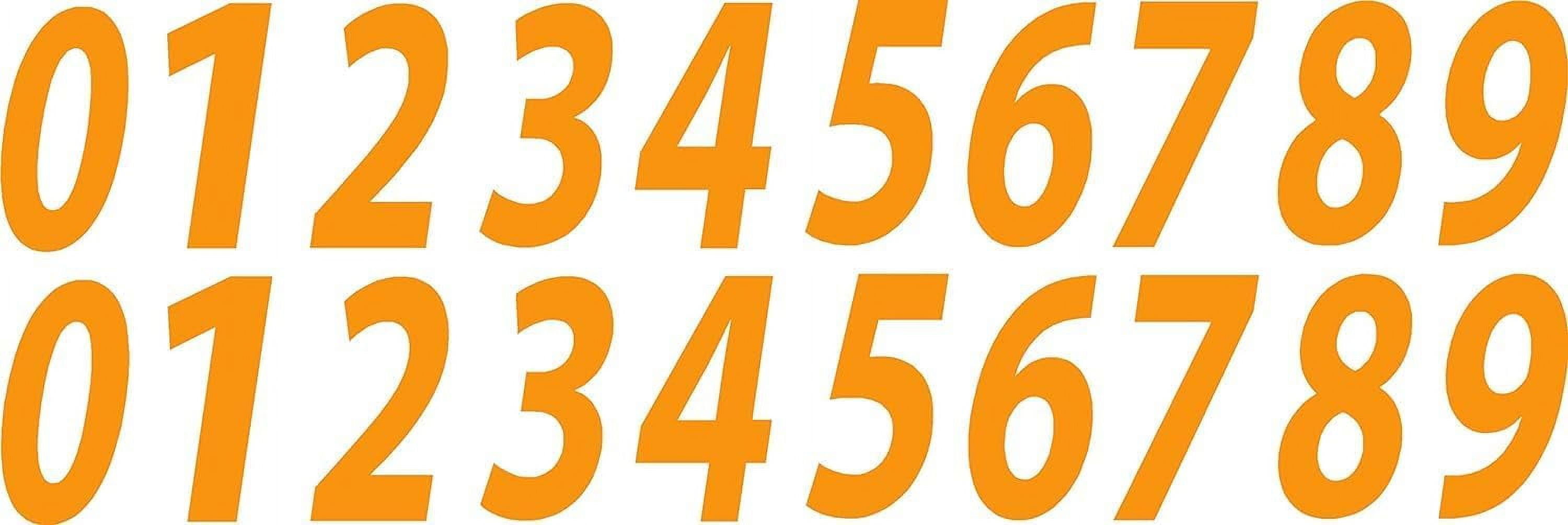Orange Number Stickers 0-9 (4 of Each Number, 40 Total Numbers) Choose ...