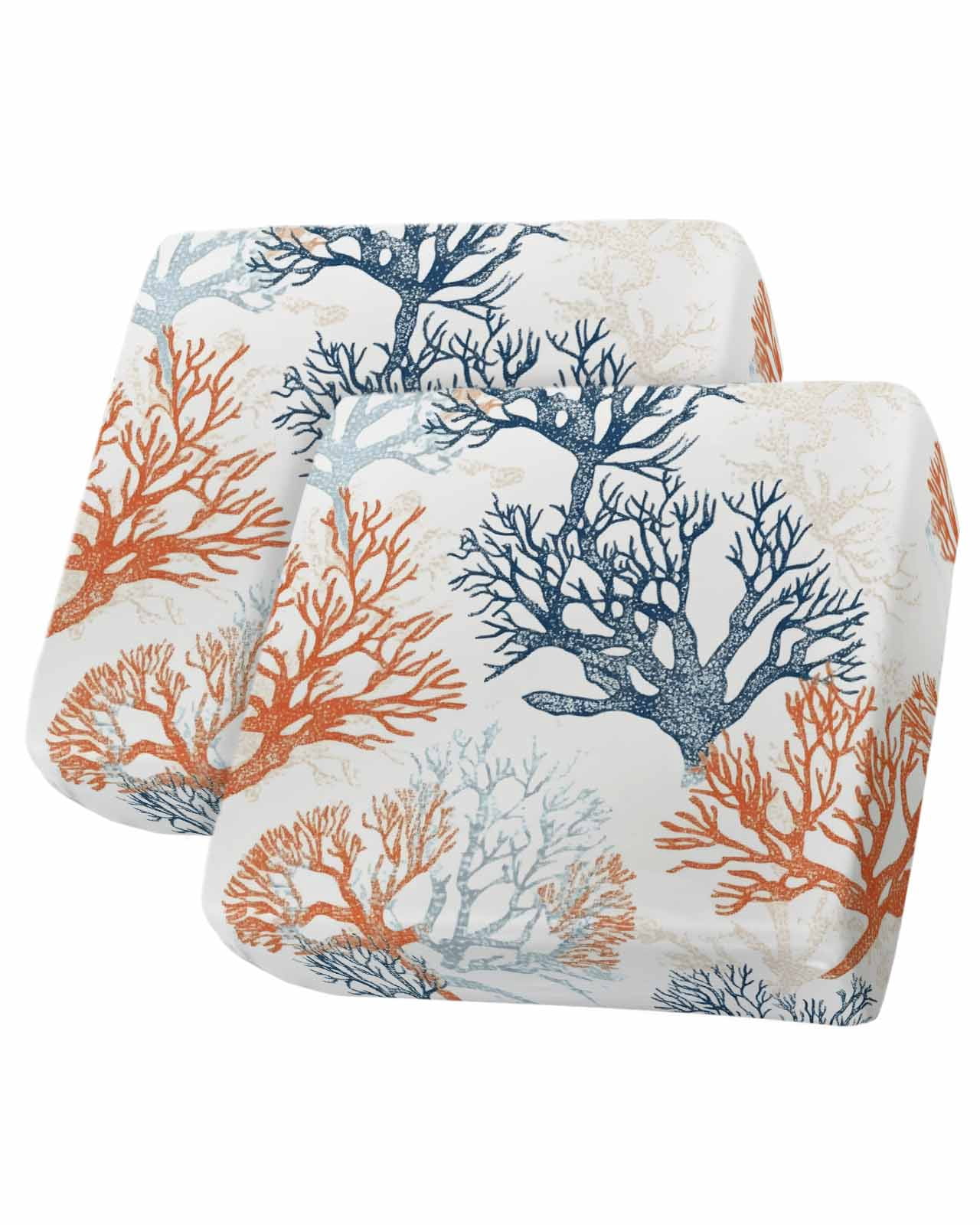 Orange Ocean Coral Sofa Couch Cushion Covers Washable, Removable ...