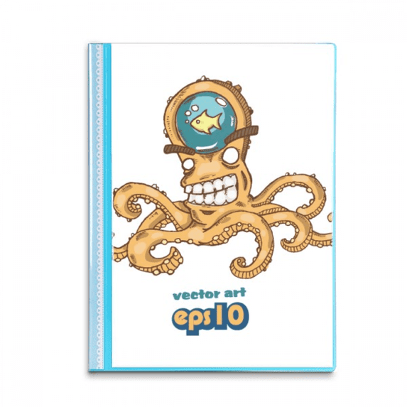Orange Octopus Marine Life Pattern Book Sheet Protectors Portfolio ...