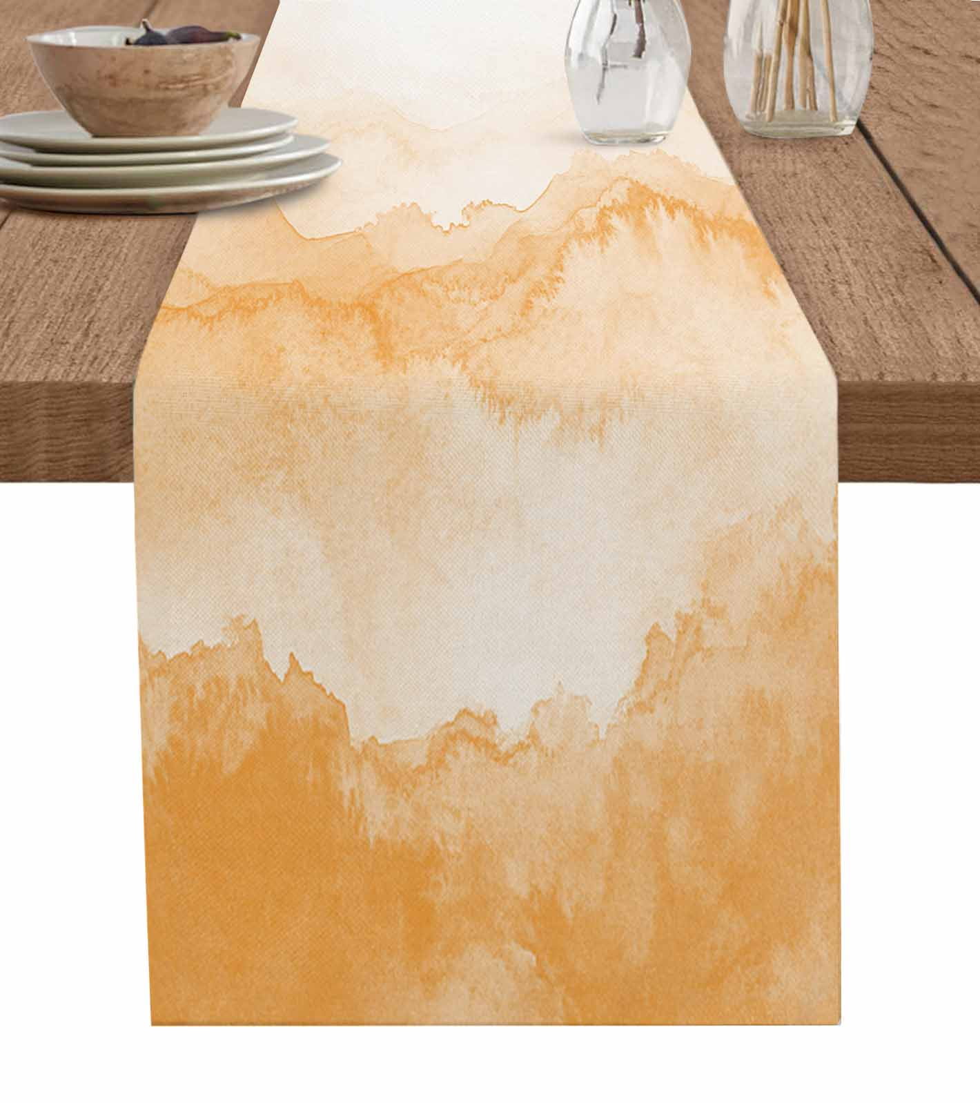 Orange Ombre Mountain Table Runner 48 Inches, Nature Abstract Art ...