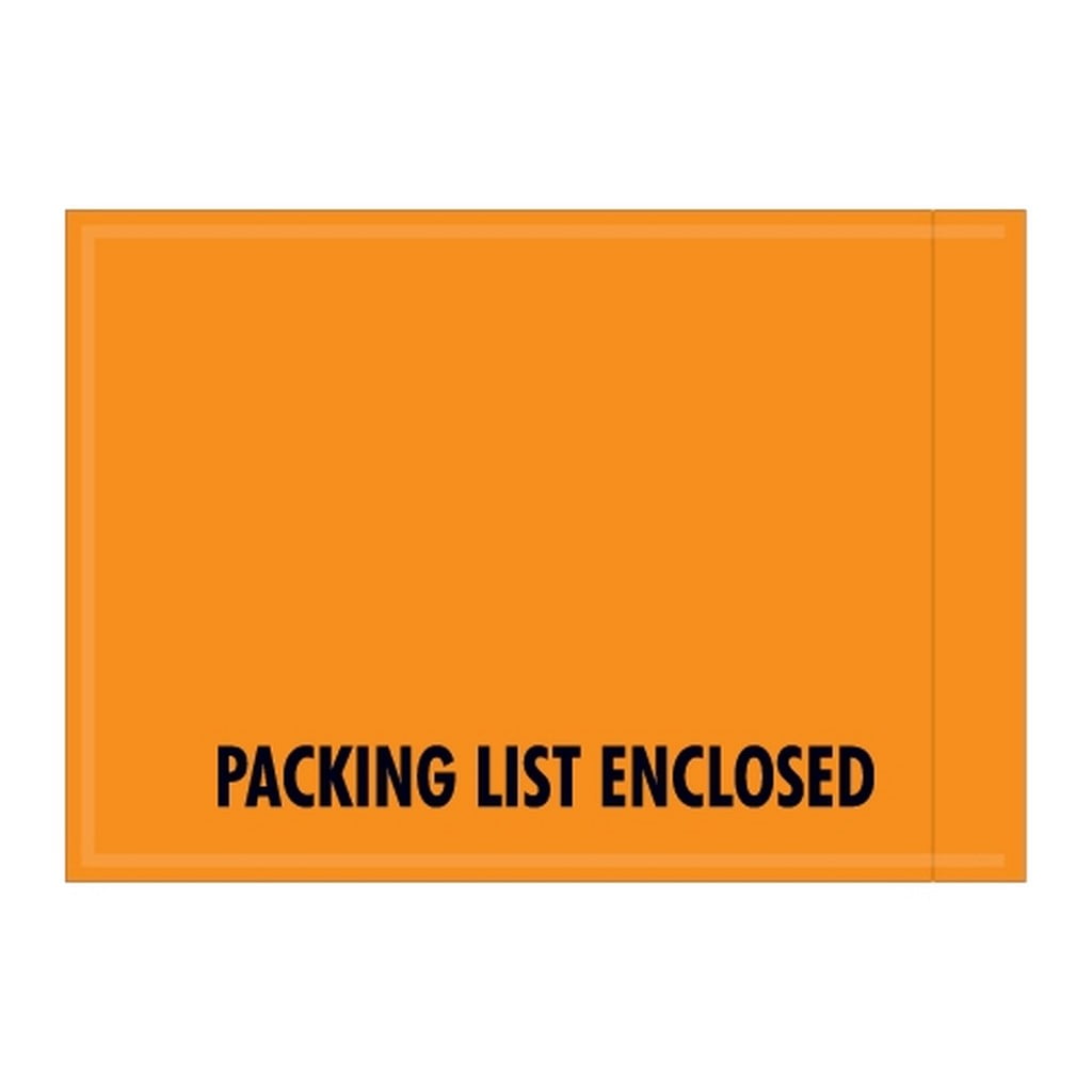 Orange "Packing List Enclosed" Envelopes 4 1/2" X 6" (1000 Case ...