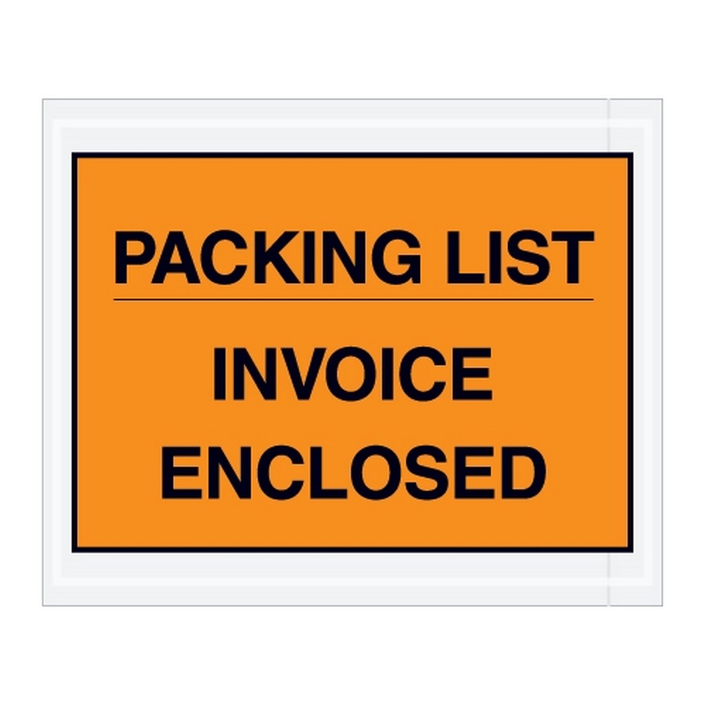 Orange "Packing List/Invoice Enclosed" Envelopes 4 1/2" X 5 1/2" (1000 ...