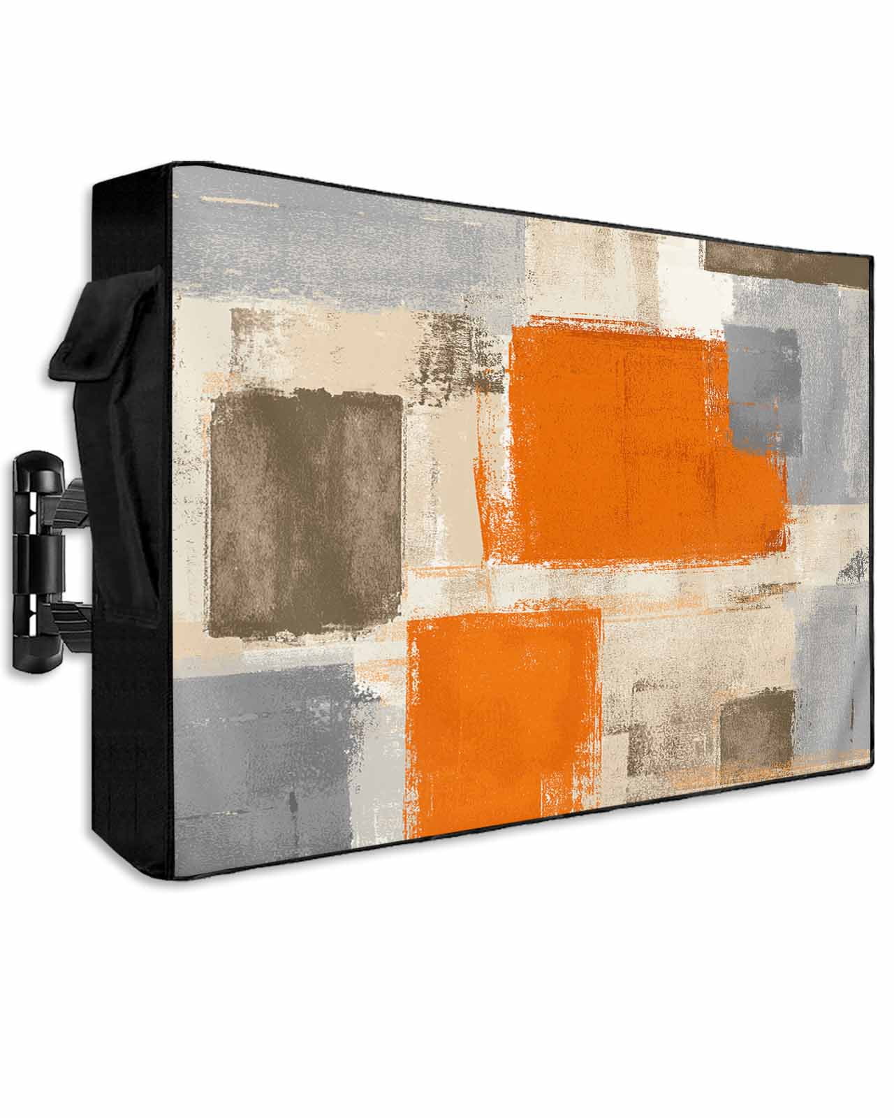 Orange Paint Outdoor TV Cover 60 to 65 inch Abstract Mottled Classic ...