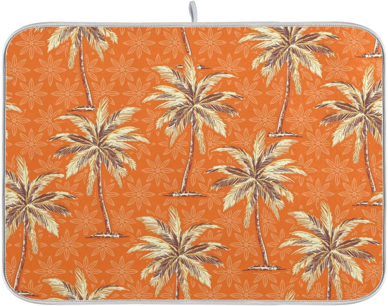 Orange Palm Tree Hawaiian Dish Drying Mat for Kitchen Counter, Ultra ...
