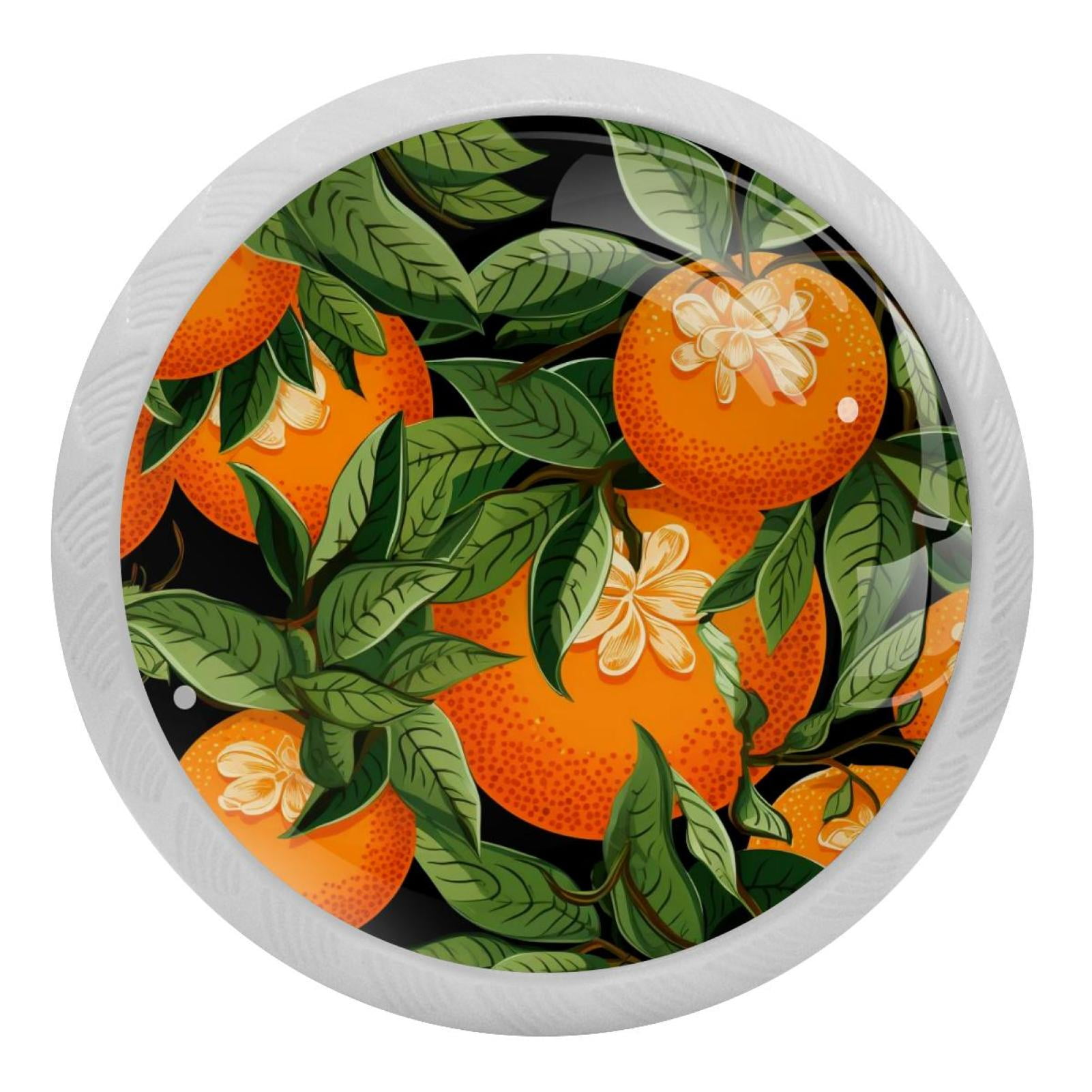 Orange Pattern 4PCS Cabinet Knobs Pulls Fluorescent Drawer Handle ...