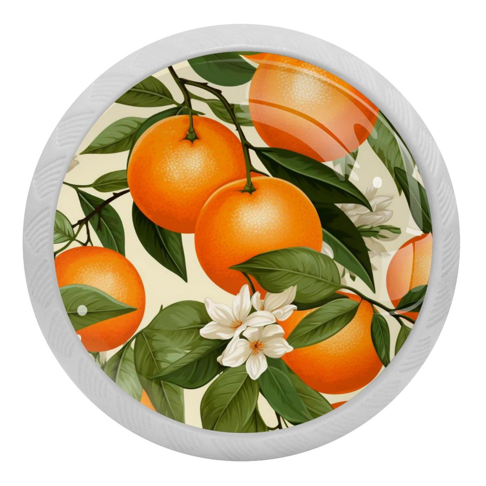 Orange Pattern 4PCS Cabinet Knobs Pulls Fluorescent Drawer Handle ...