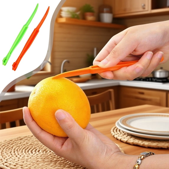 Orange Peeler Tool Plastic Fruit Cutter Slicer – Citrus Lemon Lime ...