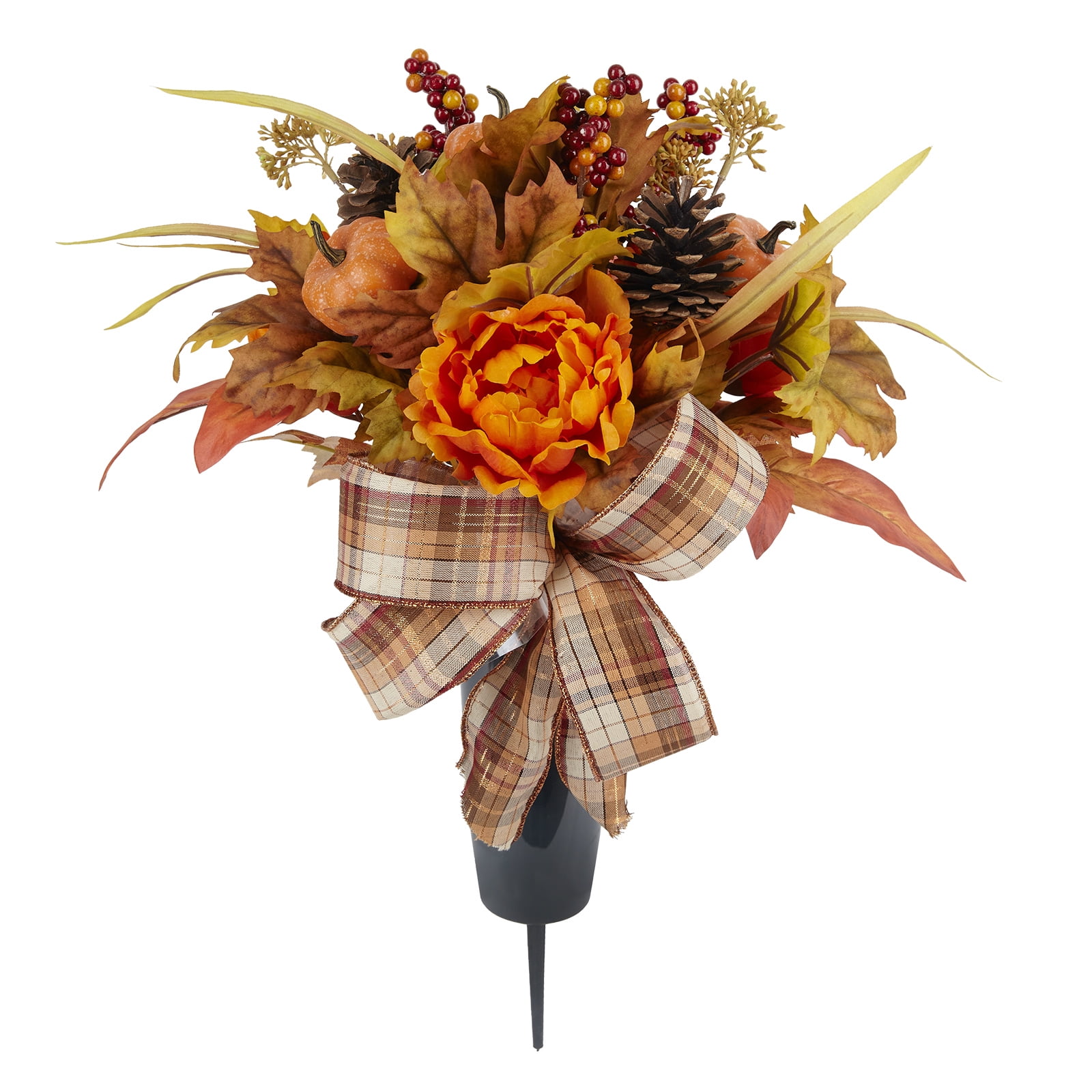 Orange Peony & Pumpkin Remembrance Cone by Ashland® - Fall Floral for ...