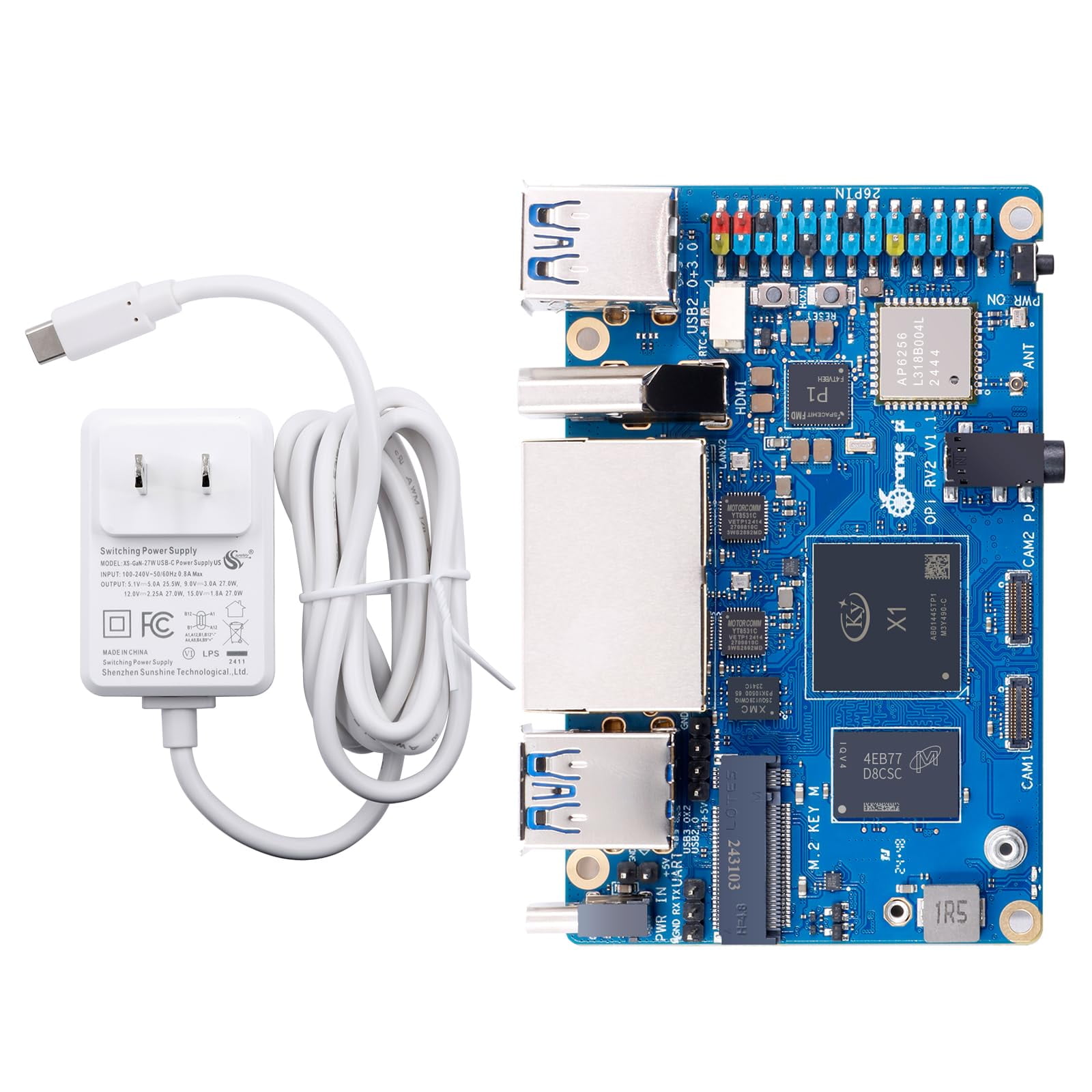 Orange Pi RV2 4GB SSF20 RAM LPDDR4X RISC V 8 Core 2Tops Al Arithmetic Power Development Board ...