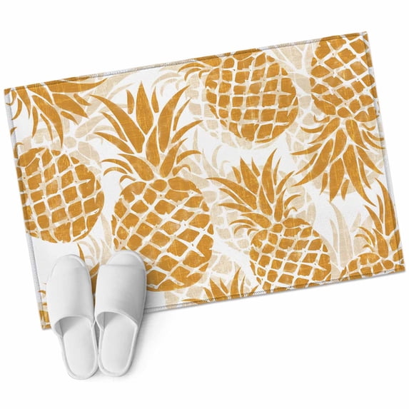 Orange Pineapple Bathroom Rug Washable 2x3 Entryway Rug Non Slip Summer ...