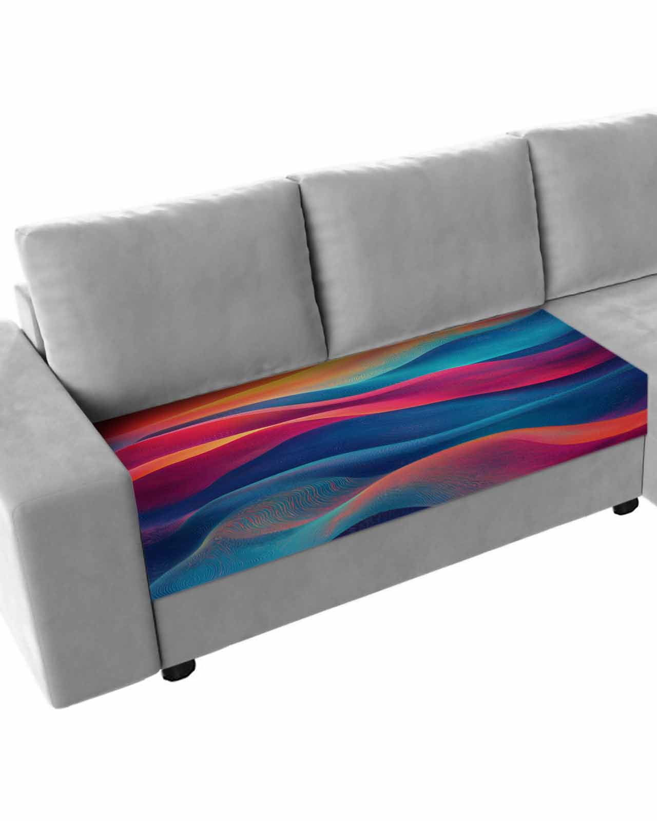 Orange Pink Blue Moire Sofa Couch Cushion Covers Washable, Removable ...