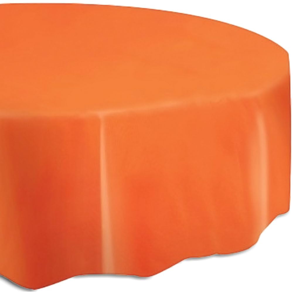 Orange Plastic Table Cover Round - Walmart.com