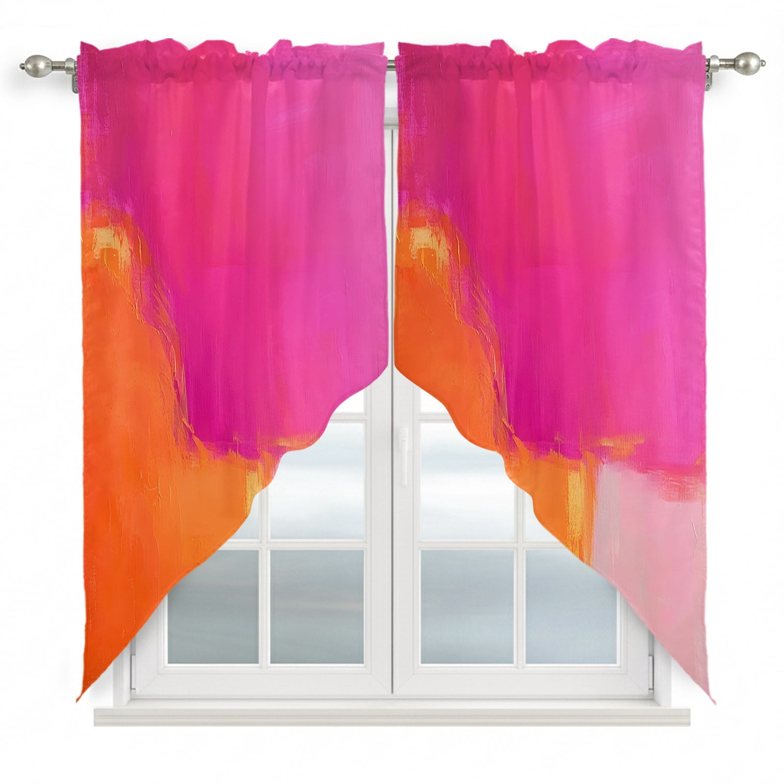Orange Ponk Swag Valances for Windows 63 inches Long, Gradient Splatter ...