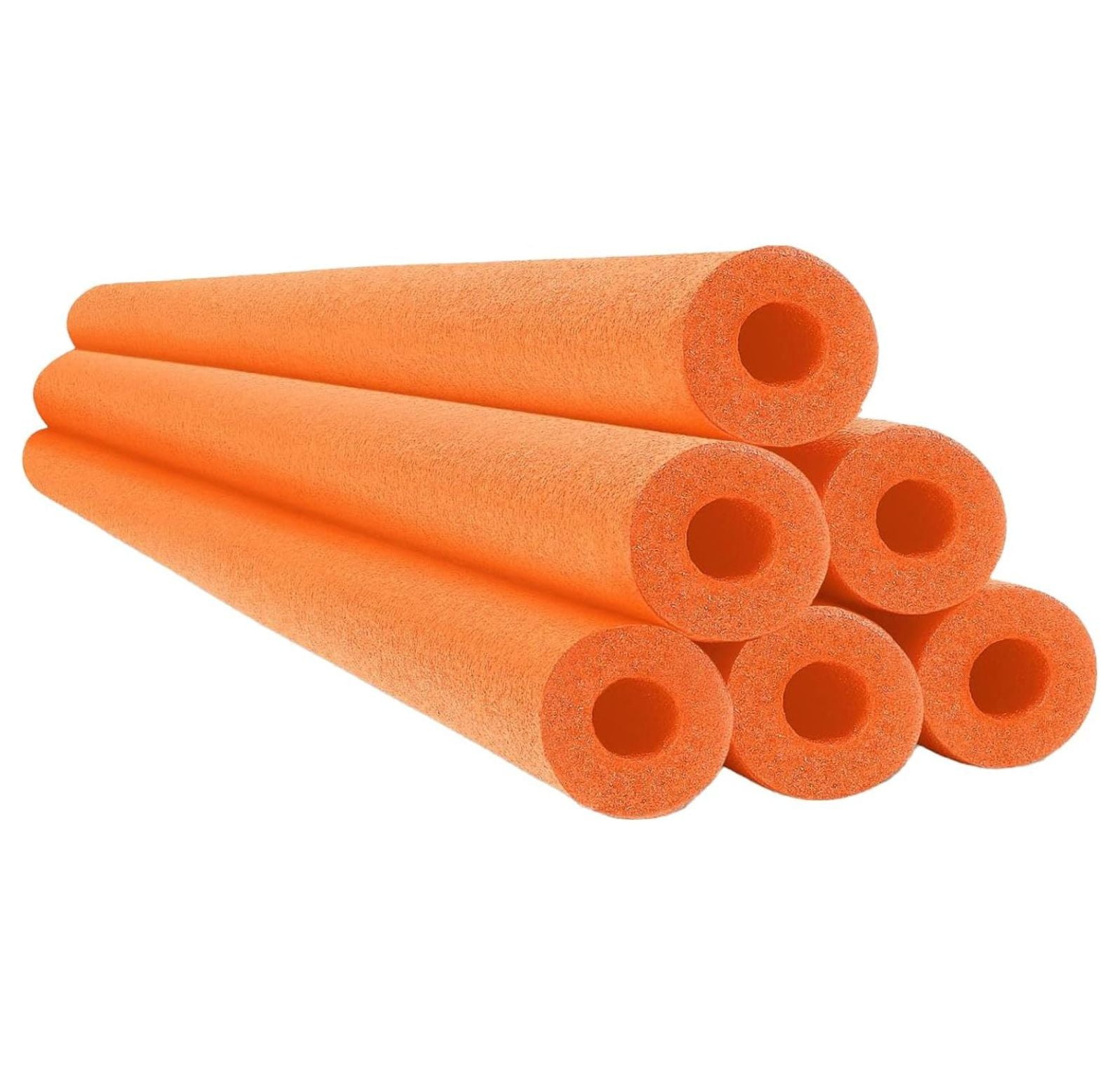 Orange Pool Noodles Swimming Hollow Foam Tube, Floating Thick Noodles ...