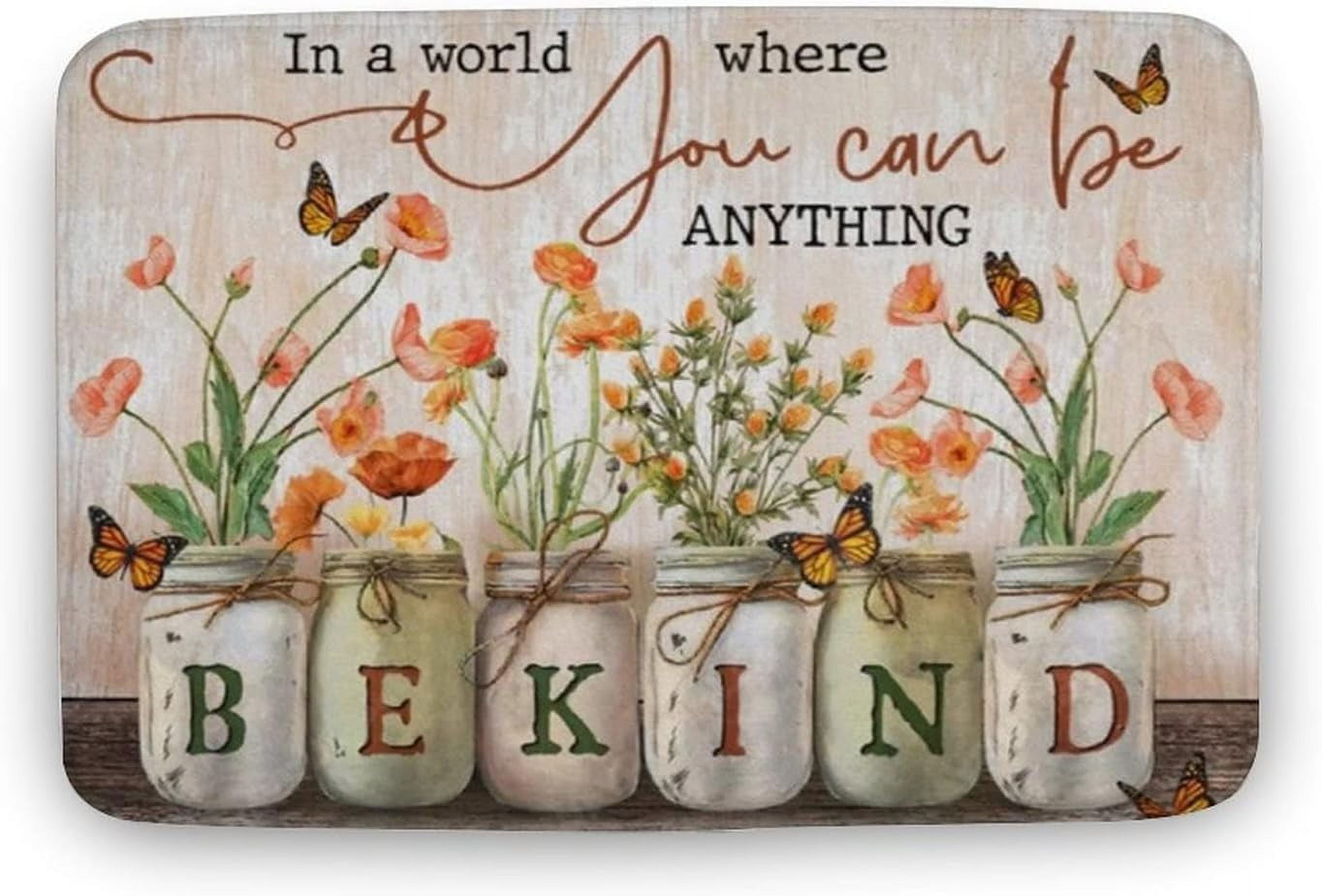 Orange Poppy, Mason Jars, You Can Be Anything Bekind Novelty Welcome ...