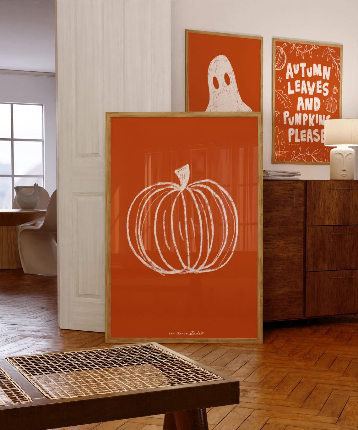 Orange Pumpkin Print Poster, Horror Pumpkins, Pumpkin Decorations ...