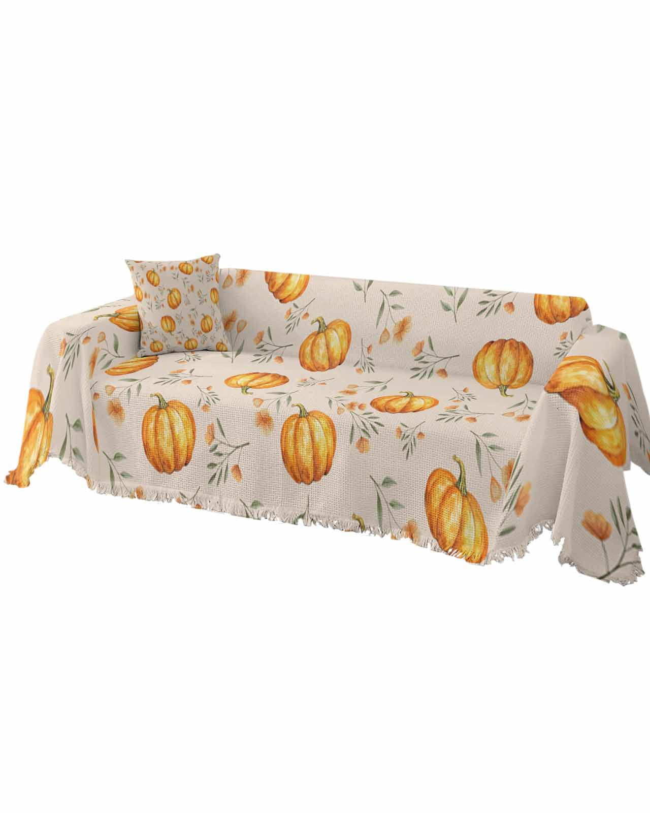 Orange Pumpkins Fall Sofa Covers for 3 Cushion Couch, Washable ...