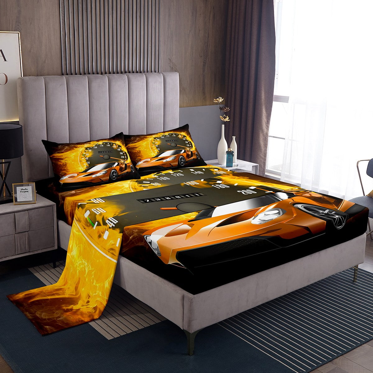 Orange Race Car Sheets Teen,Cool Speed Sports Cars Racing Game Sheet ...