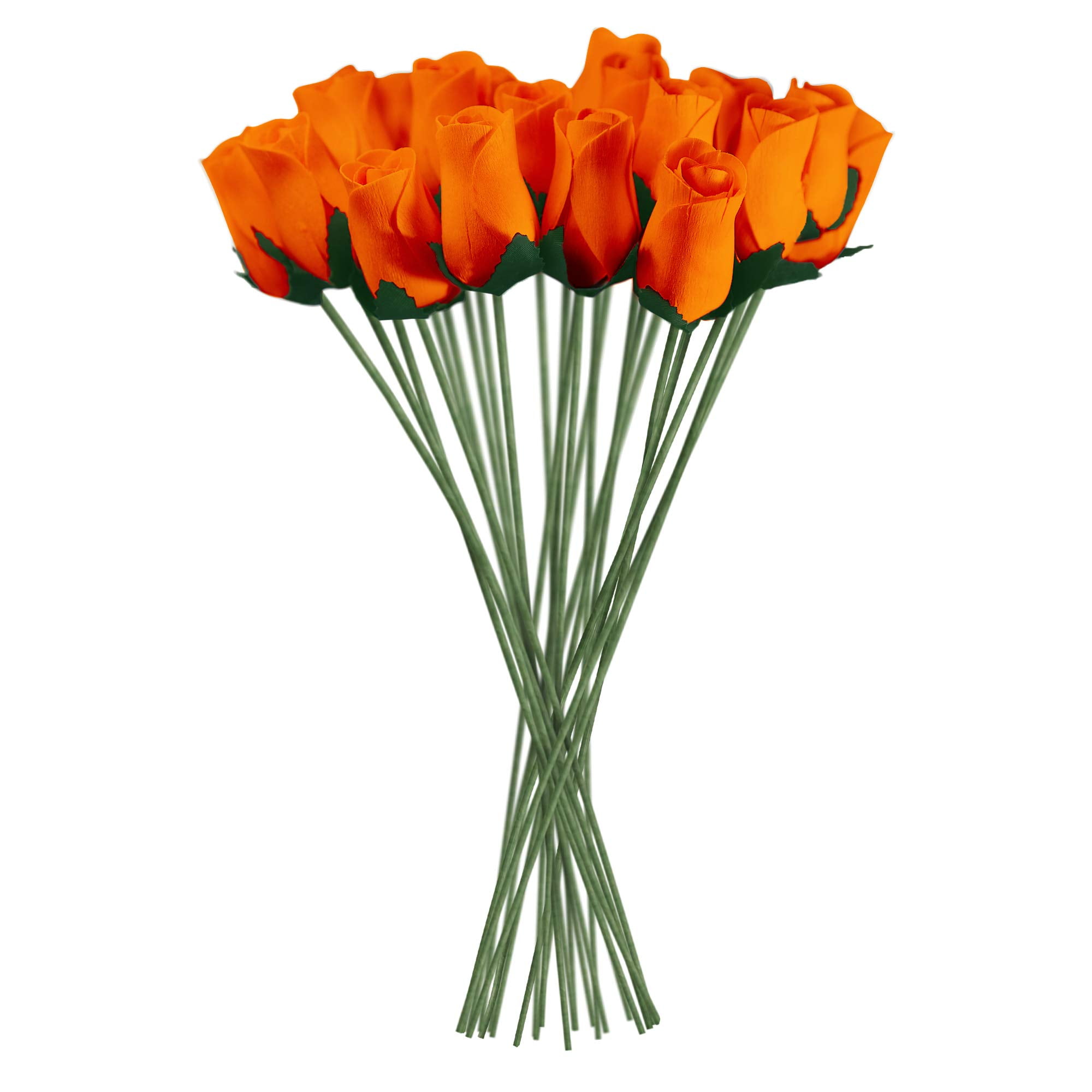 Orange Realistic Wooden Roses 32 Count - Walmart.com