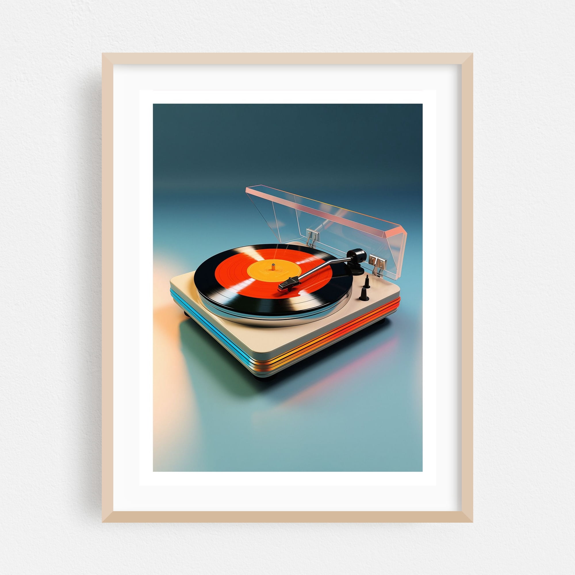 Orange Record Player - Photography Retro Music Vintage Mid-Century ...