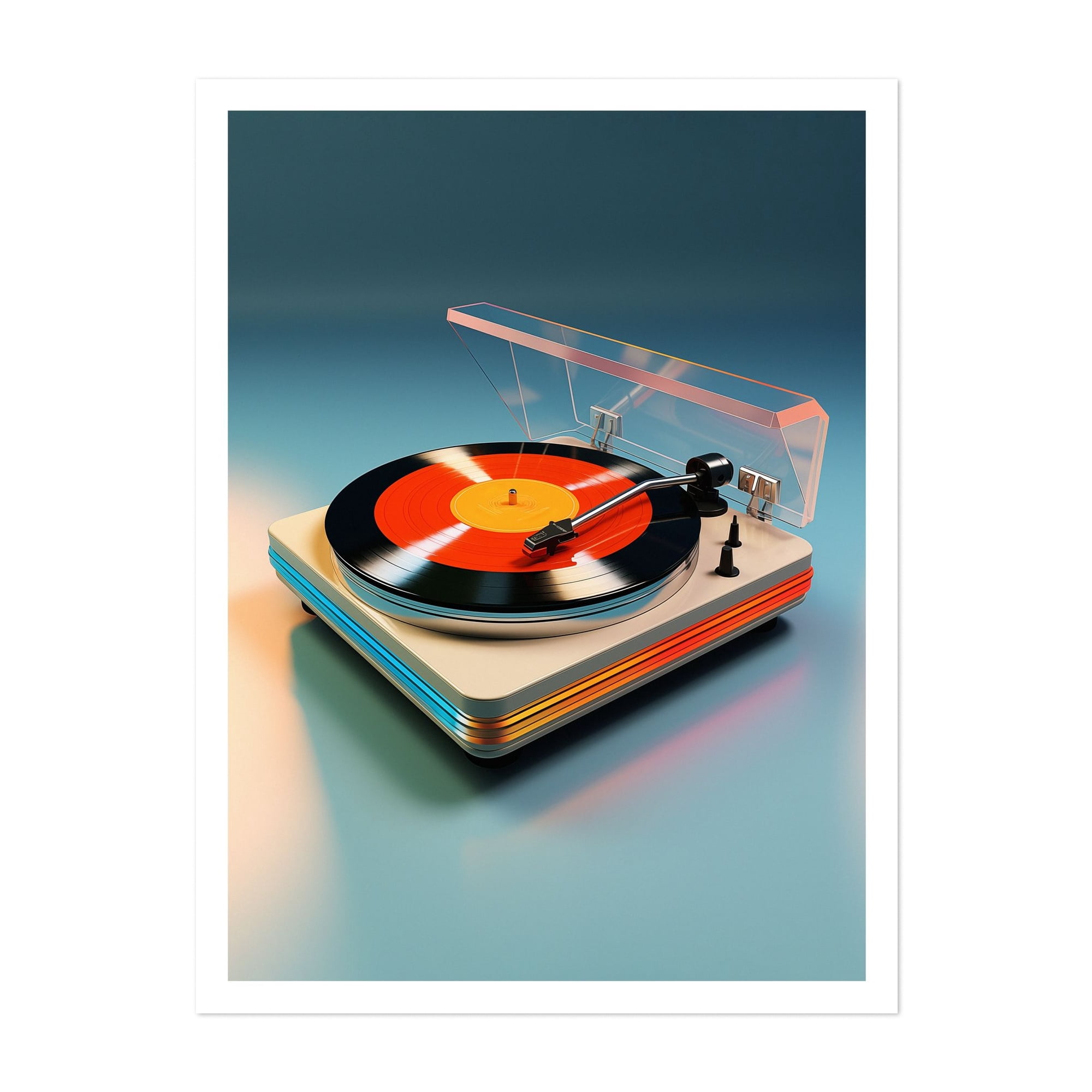 Orange Record Player - Photography Retro Music Vintage Mid-Century ...