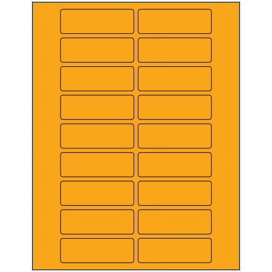 Orange Rectangle Labels: 2,000/Case - Laser Labels 3 x 1", 20/Sheet for ...